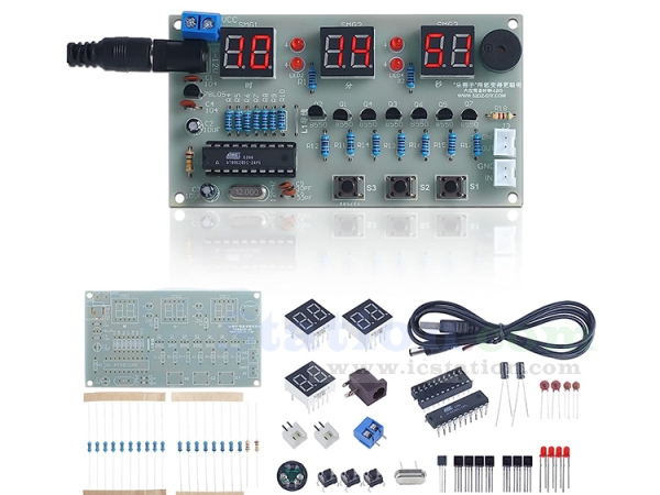 DIY Kit 6Bit Electronic Clock Alarm Counter Countdown Stopwatch | Electronic Soldering Practice Kits